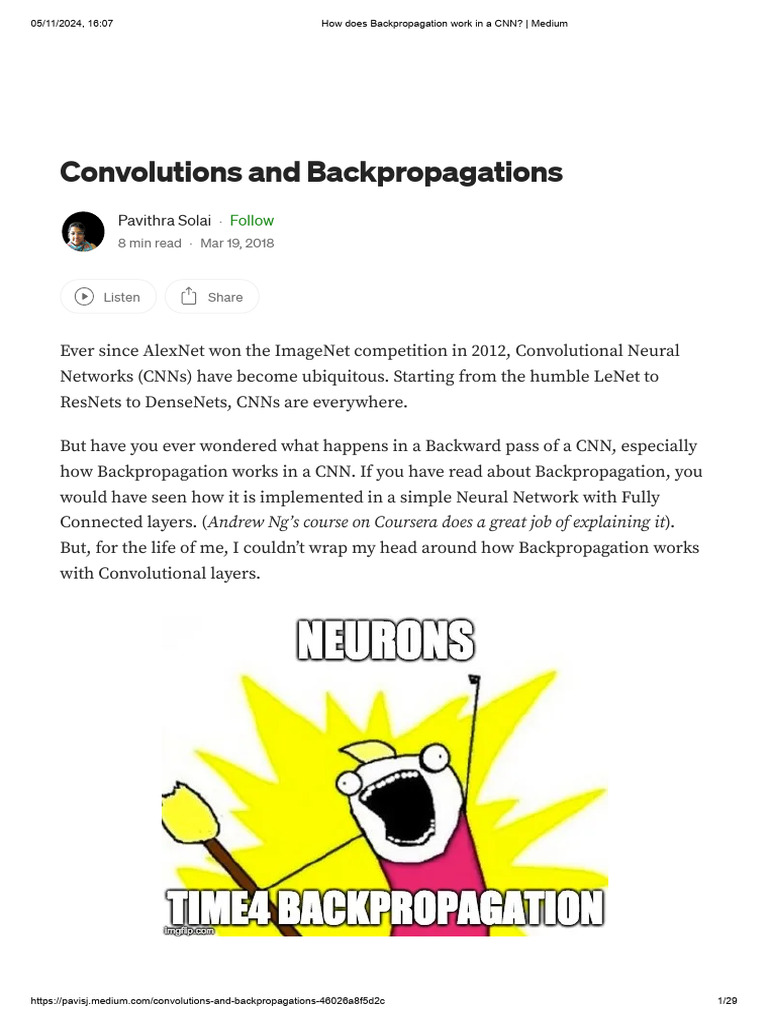 How Does Backpropagation Work in A CNN - Medium | PDF | Artificial ...