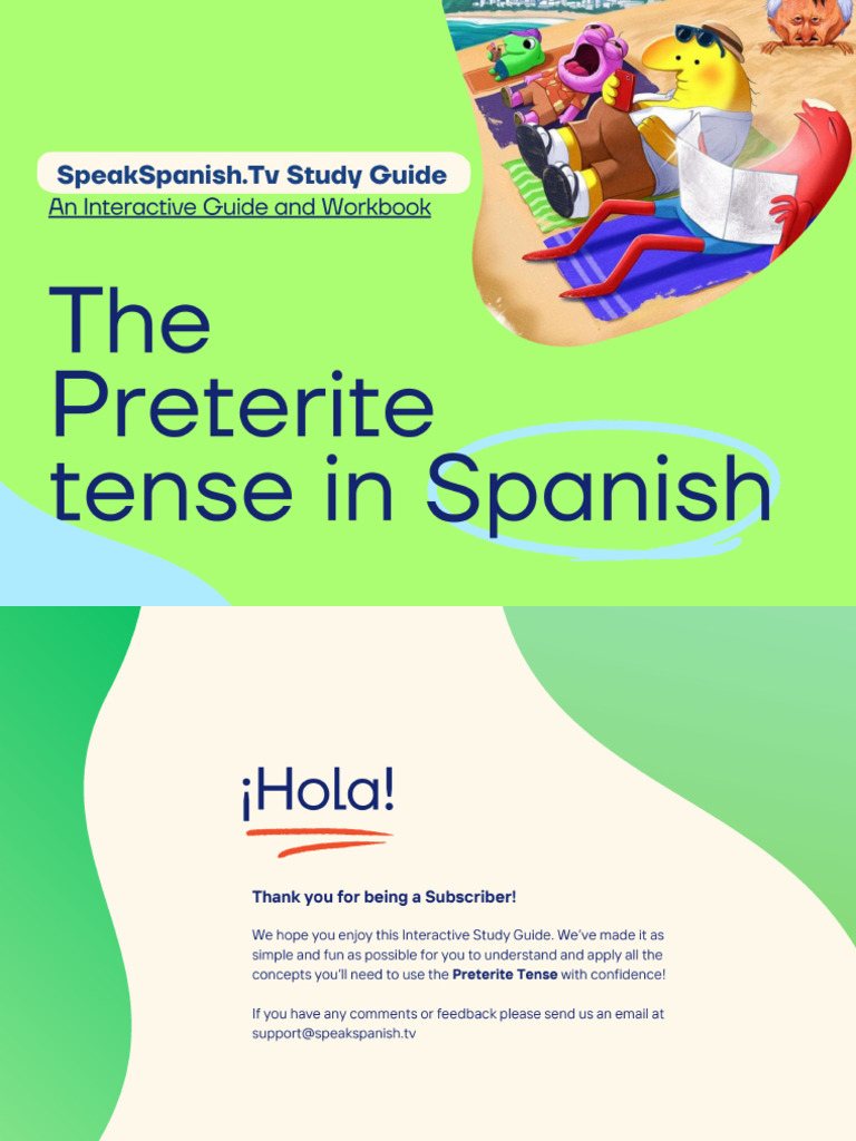 Preterite Tense - Study Guide (A4 (Landscape) ) | PDF