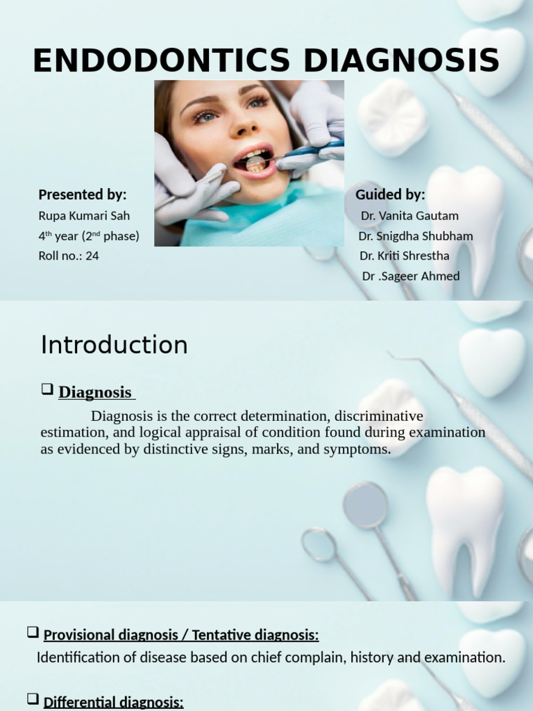ENDODONTICS DIAGNOSIS | PDF | Pain | Medical Diagnosis