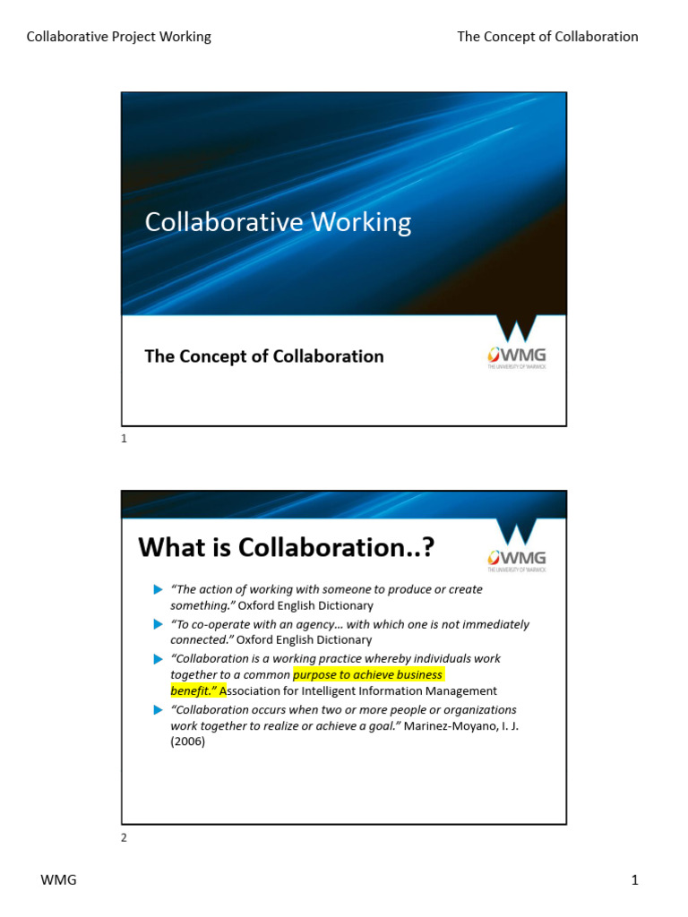 Understanding Collaborative Working | PDF | Psychology | Cognition