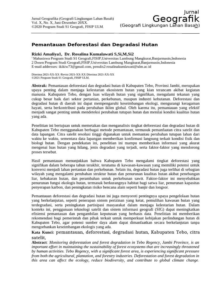 Pemantauan Deforestasi Dan Degradasi Hutan | PDF