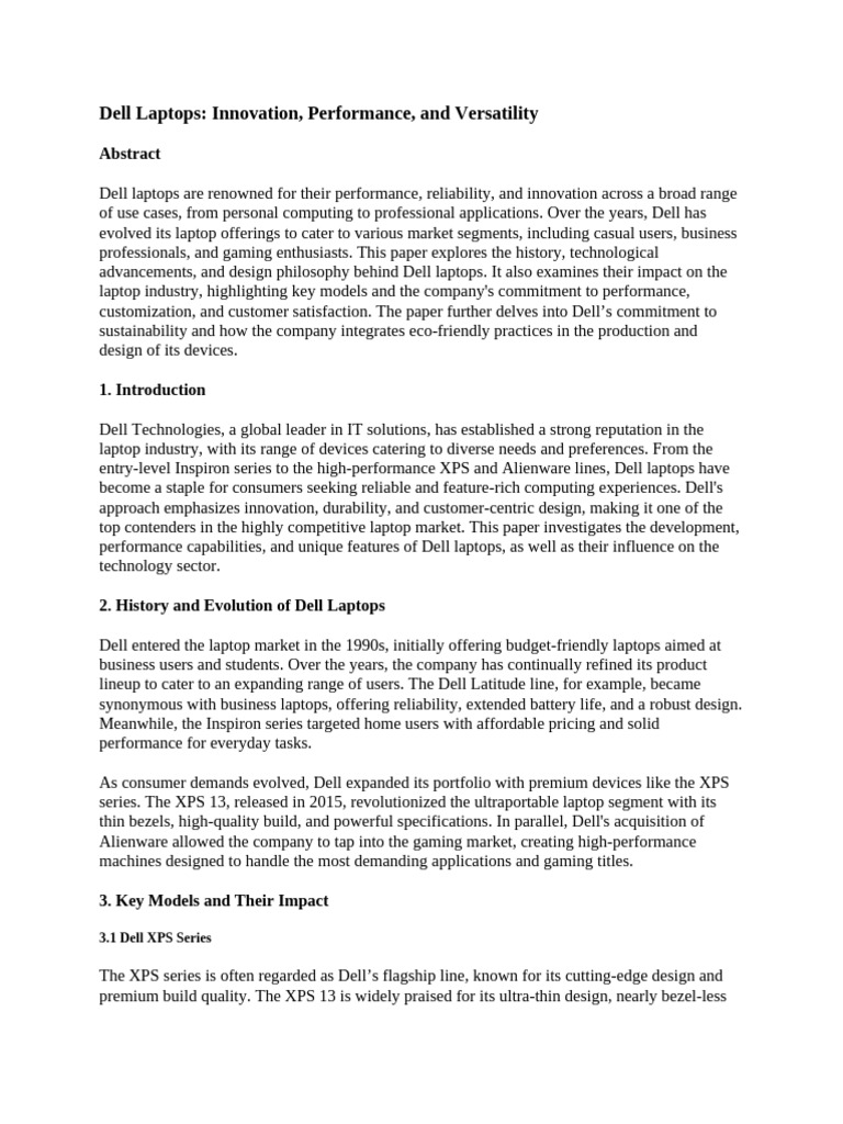 Dell Laptops | PDF | Dell | Laptop