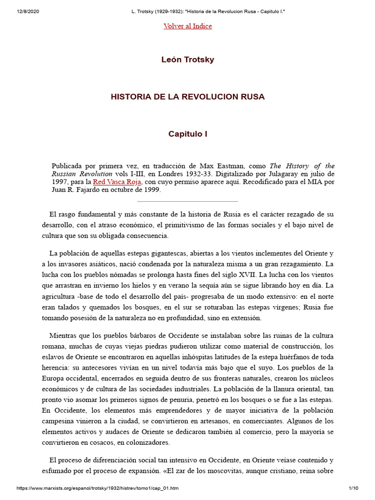 1. TROTSKY-Historia de la revolucion rusa. Seleccion | PDF | Imperio ...