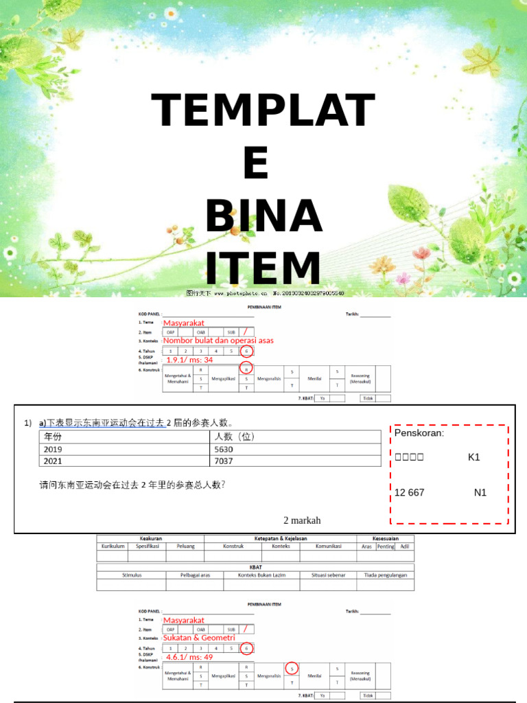 Sampel Jsi BHG B Tahun 4 SJKC Ban Foo | PDF