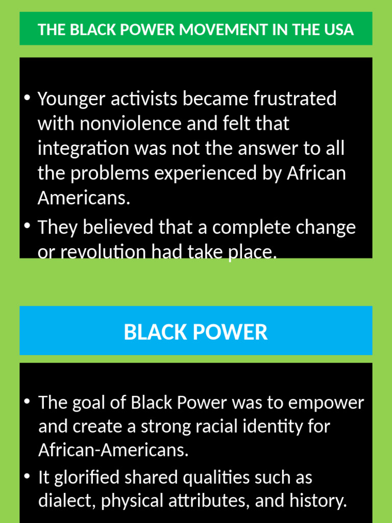 The Black Power Movement in The Usa | PDF | Black Panther Party | Black ...