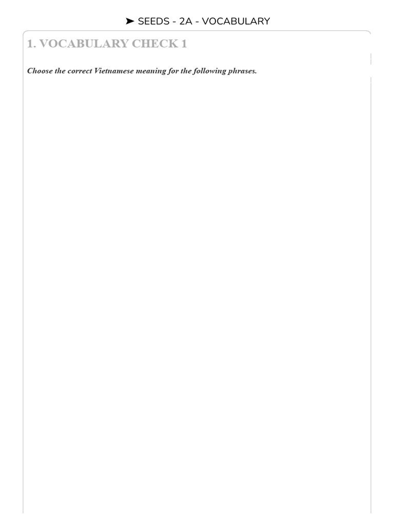 2a - Vocabulary | PDF
