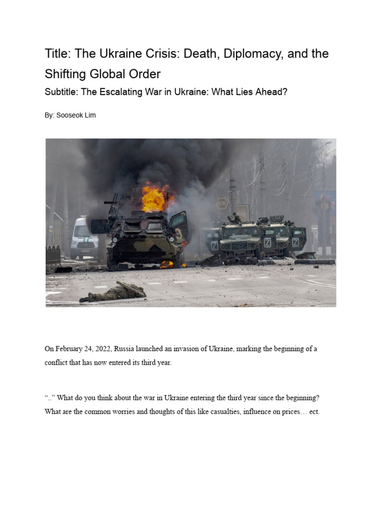 Title_ The Ukraine Crisis_ Death, Diplomacy, and the Shifting Global ...
