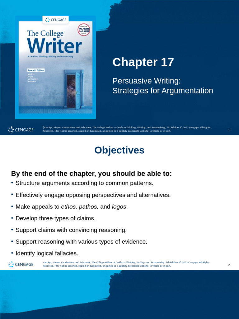 VanRys CollegeWriter 7e PPT CH17 Final [Autosaved] | PDF | Fallacy | Inductive Reasoning