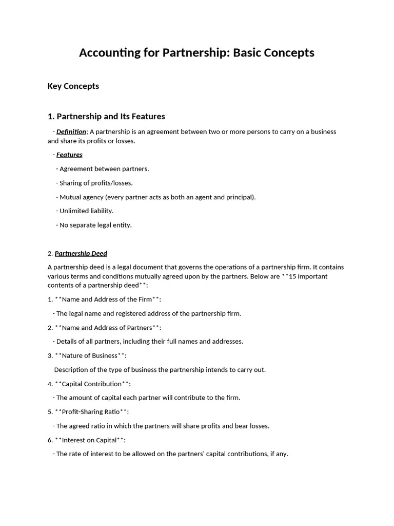 Partnership Accounting Basics | PDF | Partnership | Business Law