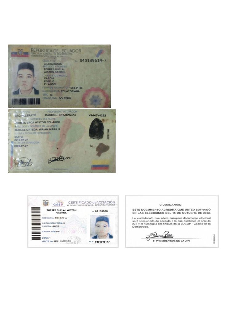 Cedula y Papeleta | PDF