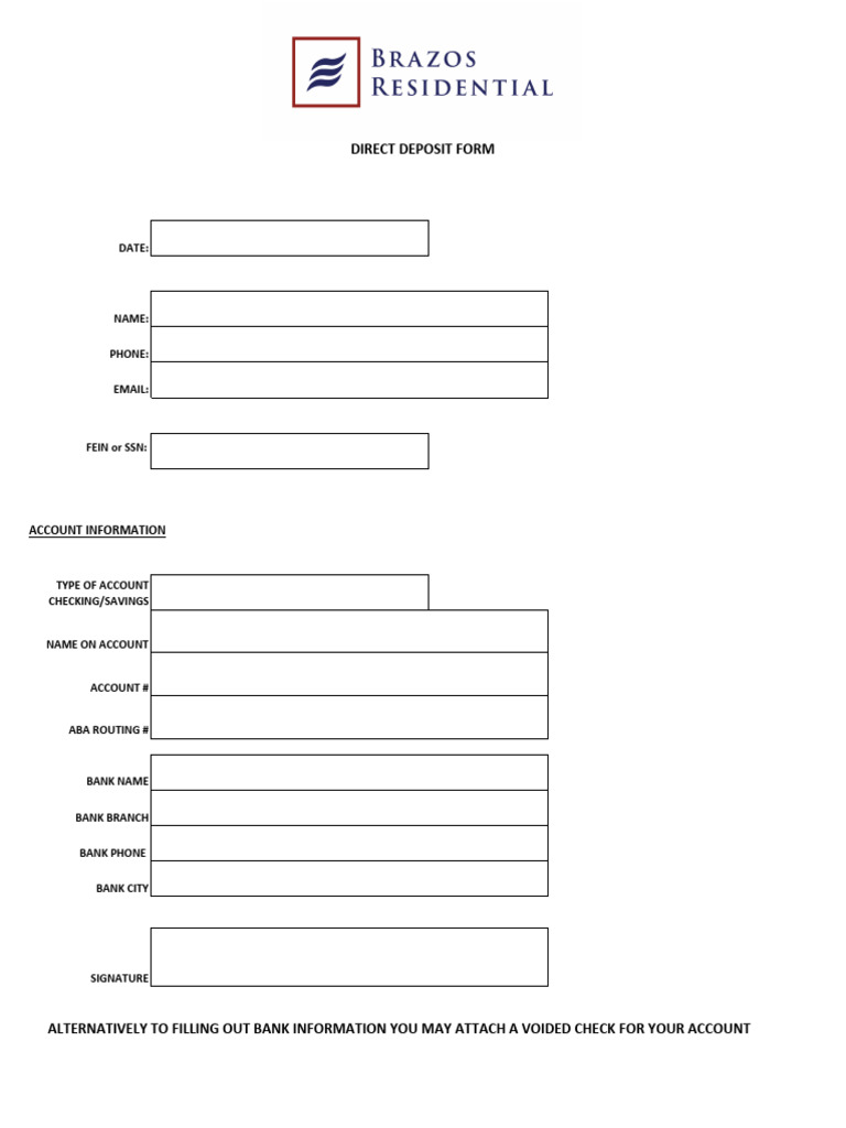 Direct Deposit Form | PDF