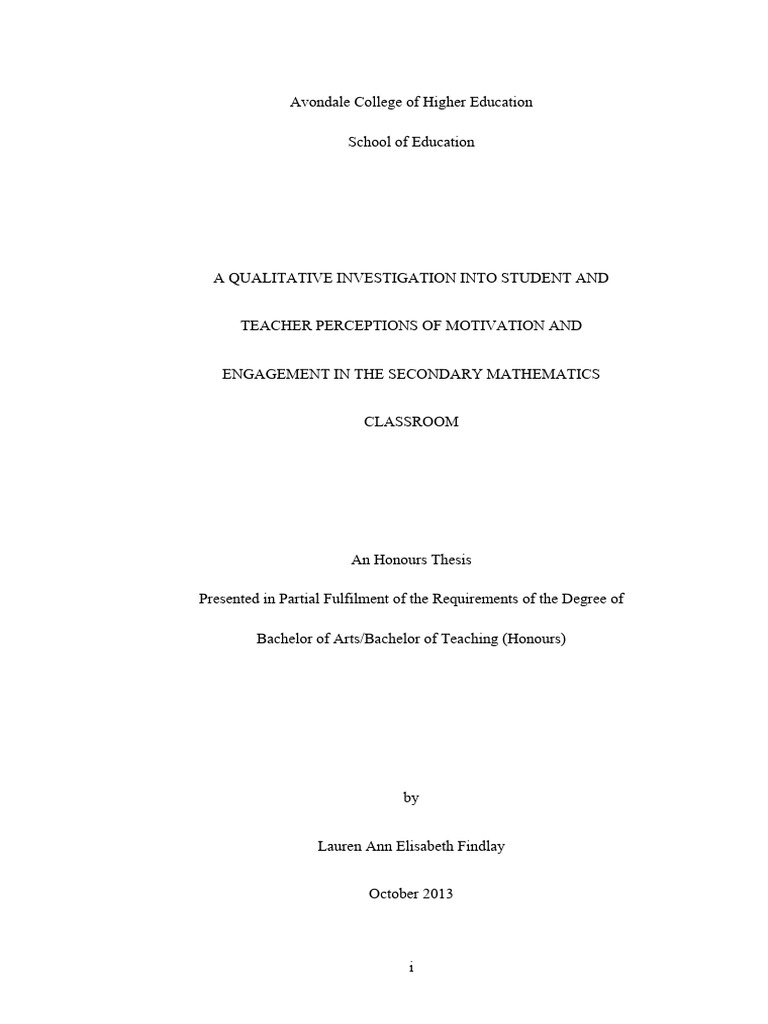 A Qualitative Investigation Into Student and Teacher Perceptions | PDF | Motivation | Motivational