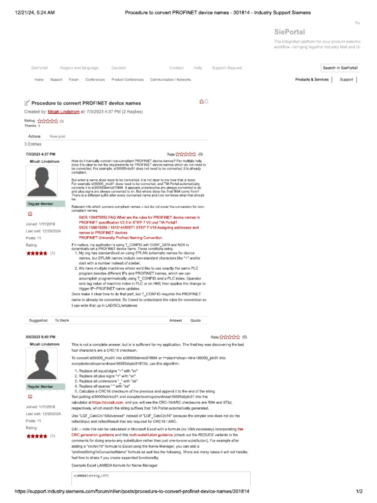 Trouble With Profinet Device Name On S7 | PDF