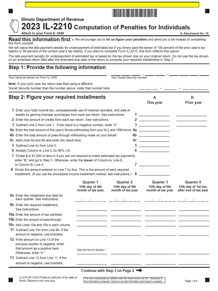 IL Tax Penalty Computation Guide | PDF | Irs Tax Forms | Worksheet