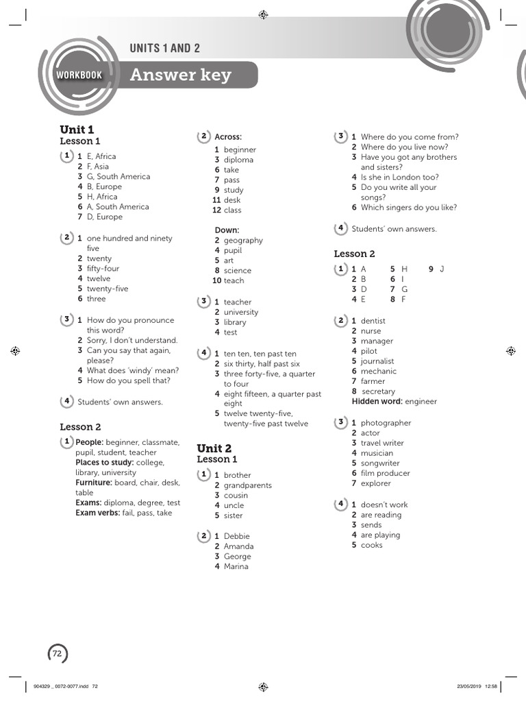 Target A2 Key - WB AK | PDF