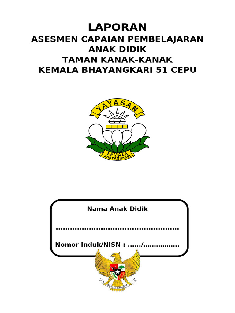 Contoh RAPOT KUMER Revisi | PDF