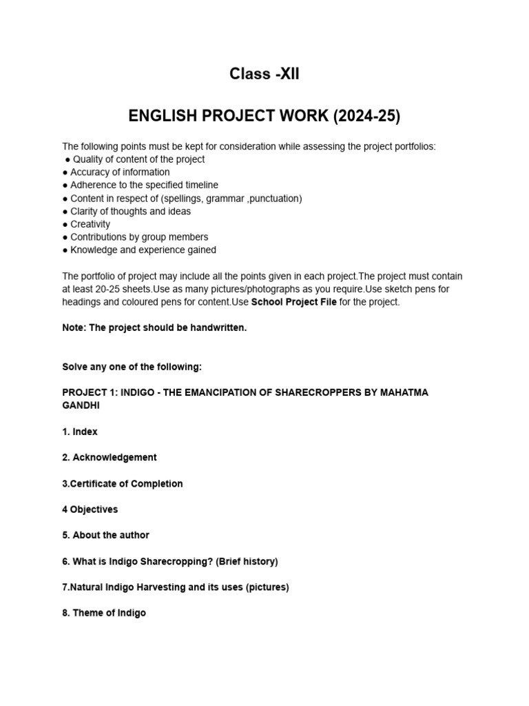 XII English Project | PDF