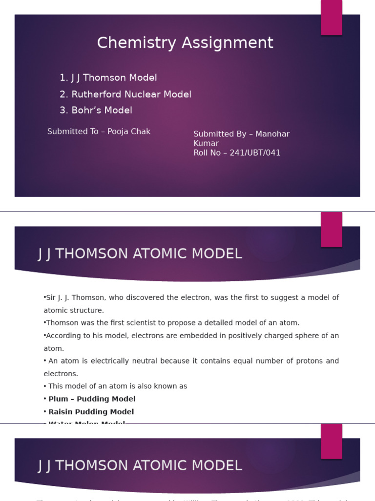 Chemistry Assignment | PDF | Atoms | Atomic Nucleus