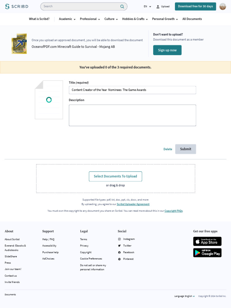Upload A Document Scribd | PDF | Scribd | Computing