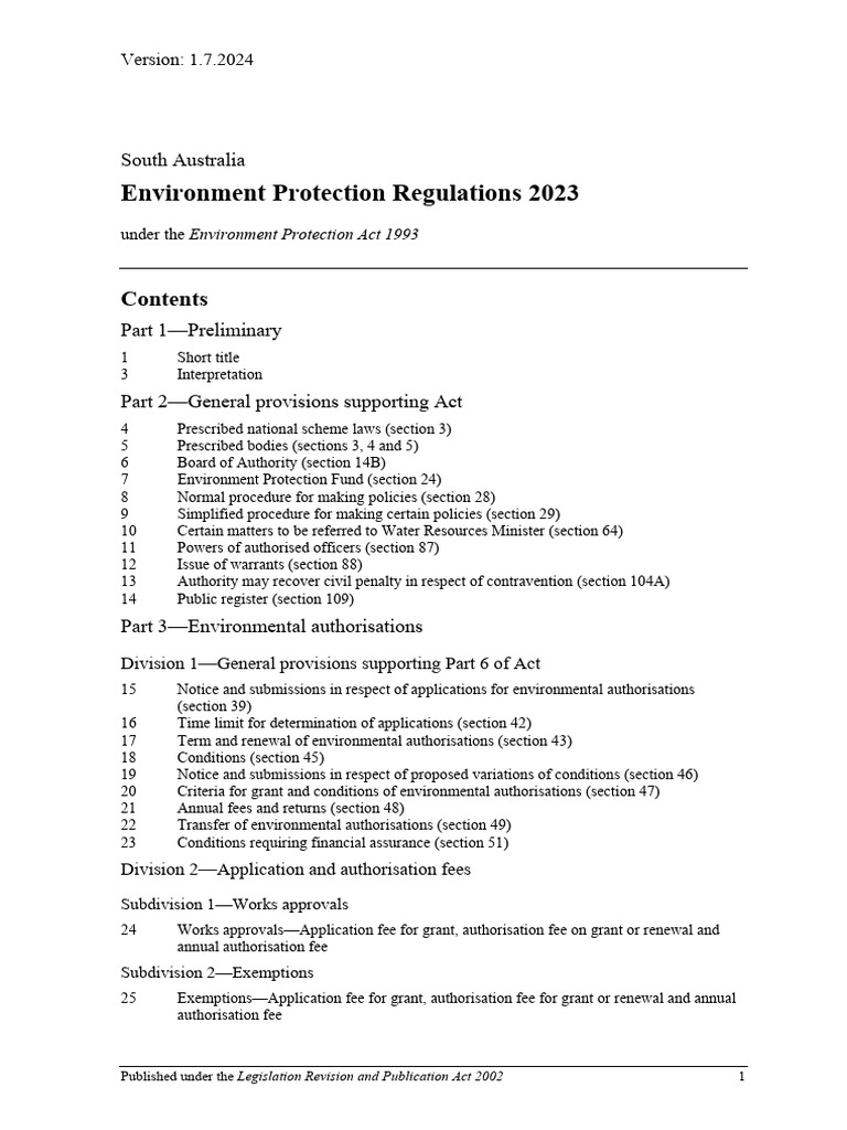 Environment Protection Regulations 2023 | PDF | Environmental ...