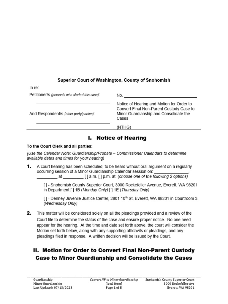 Notice of Hearing and Motion To Convert Consolidate and Amend PDF | PDF ...