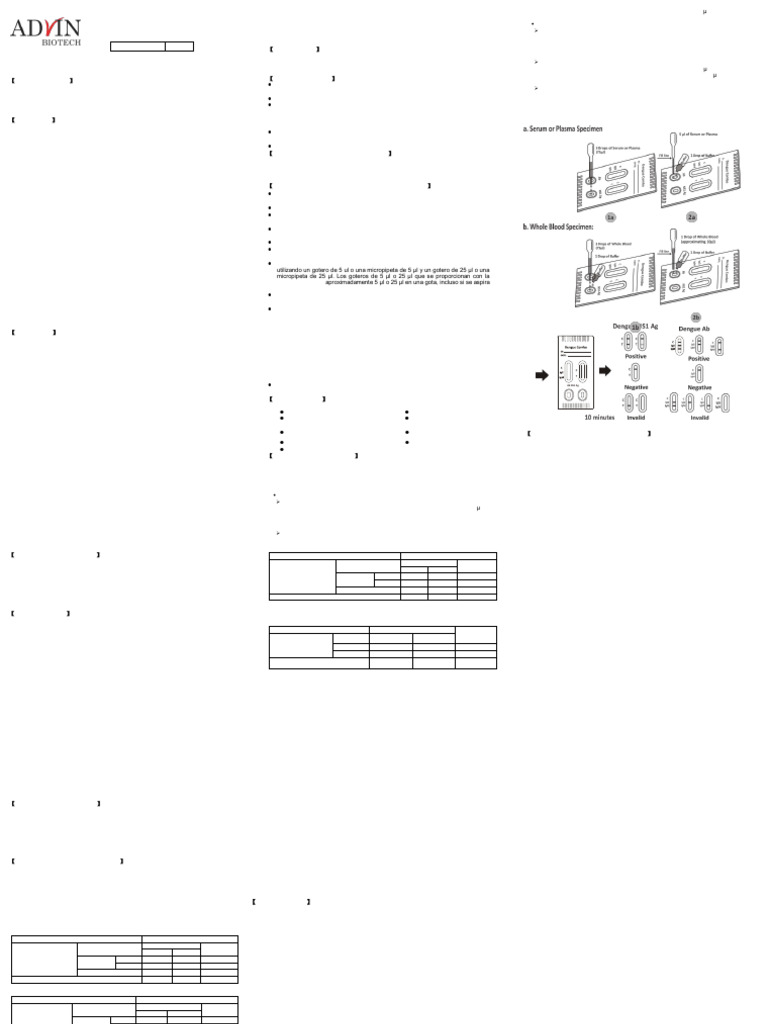 Inserto Advin Dengue Ag Ab IDGC C43 | PDF | Anticuerpo | Virus