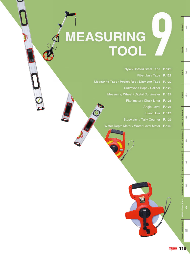 Measuring Tools Overview and Specs | PDF | Surveying | Fiberglass