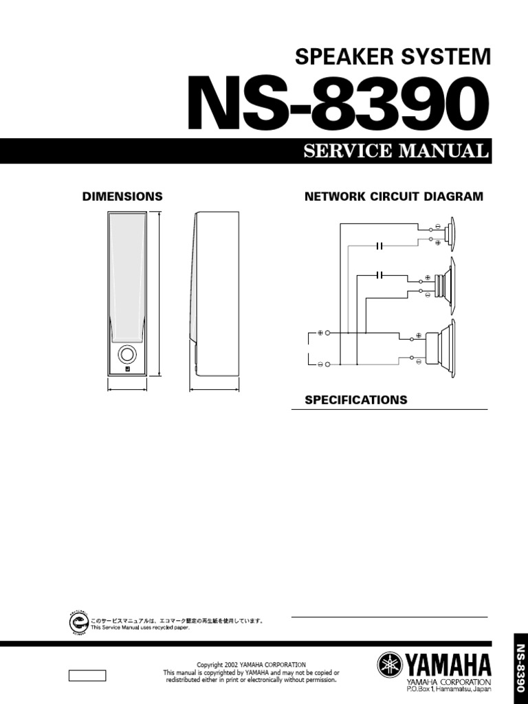 yamaha_ns-8390 | PDF | Loudspeaker | Electronic Engineering
