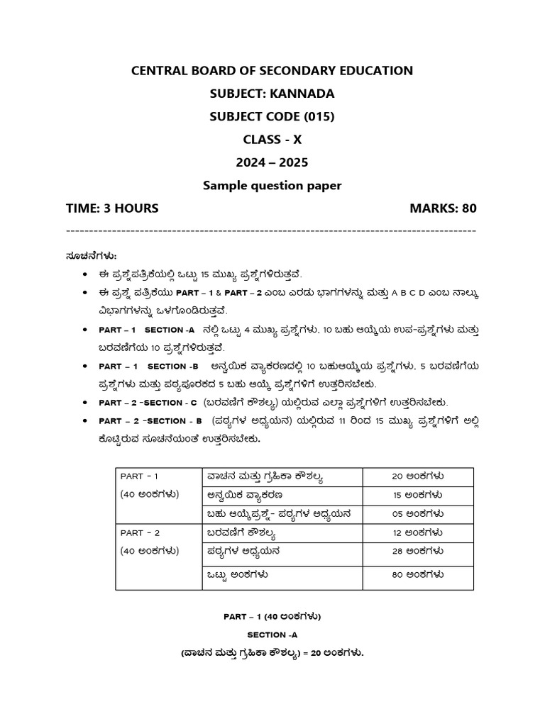 Kannada SQP (1) | PDF