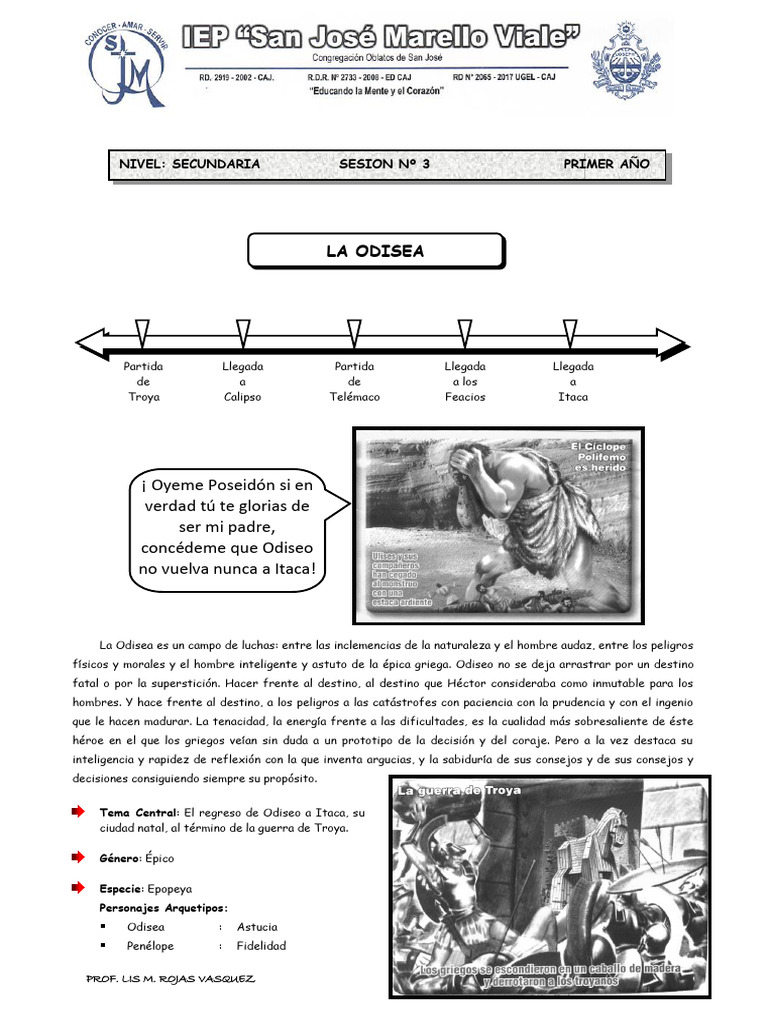 1_-_LIT_-_SESION_3_-_La_Odisea.UNIDAD_V | PDF | Odisea | Odiseo