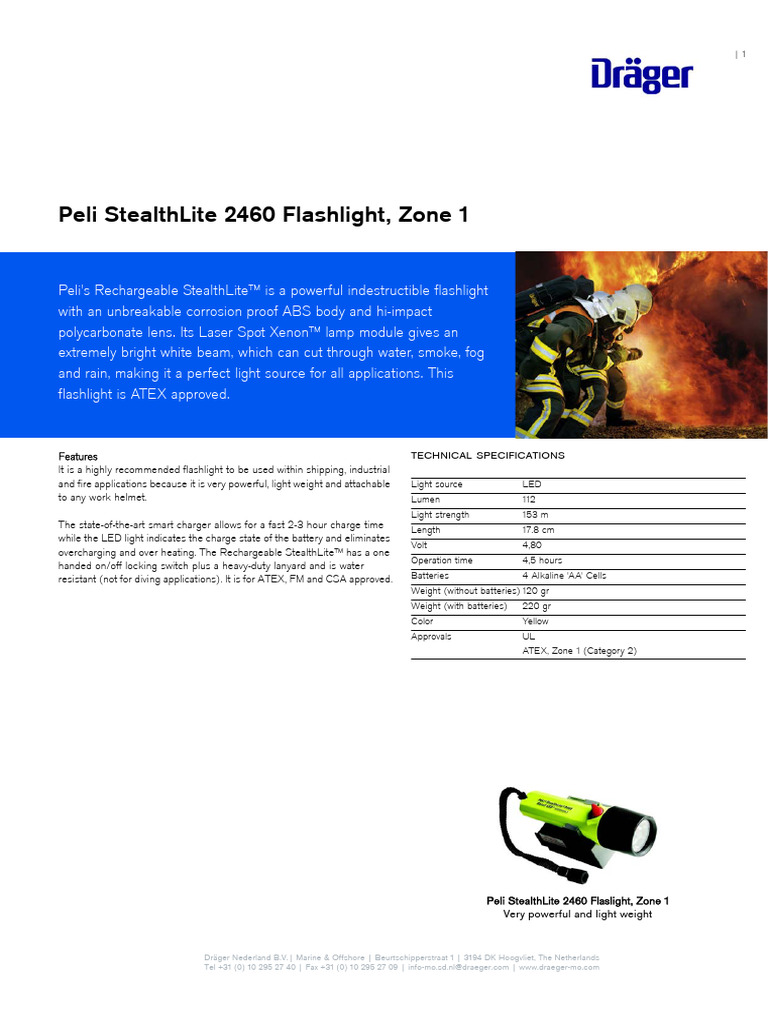 01 Peli StealthLite 2460 DataSheet | PDF | Flashlight | Electrical ...