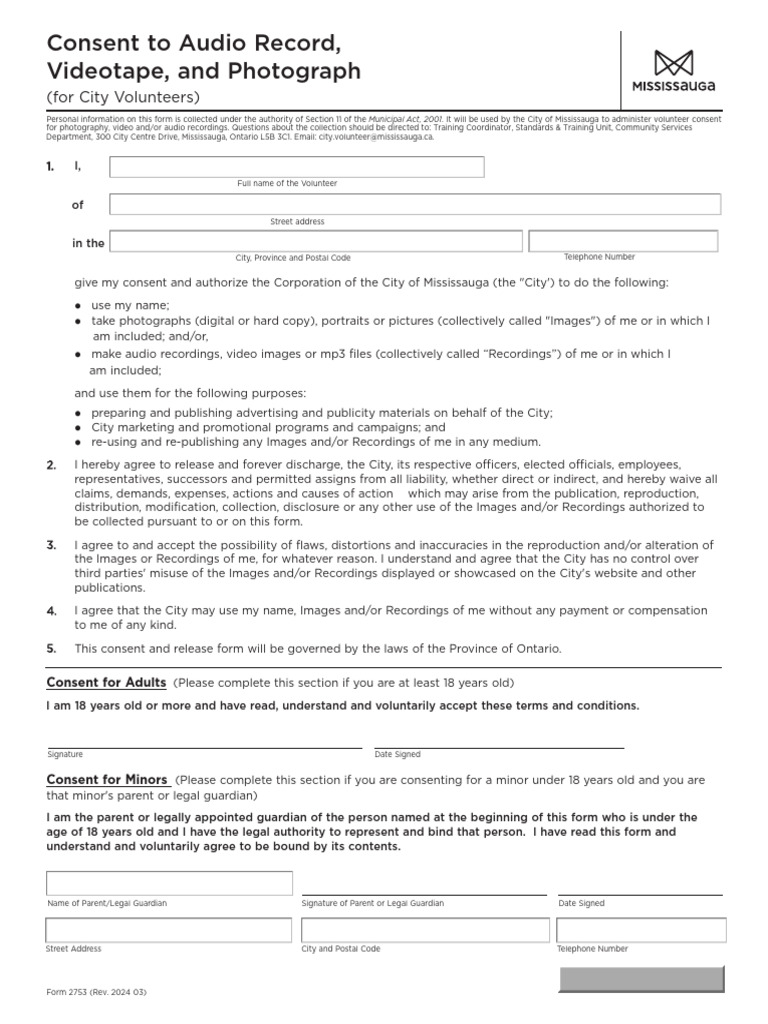 Volunteer Consent for Media Recording | PDF | Image