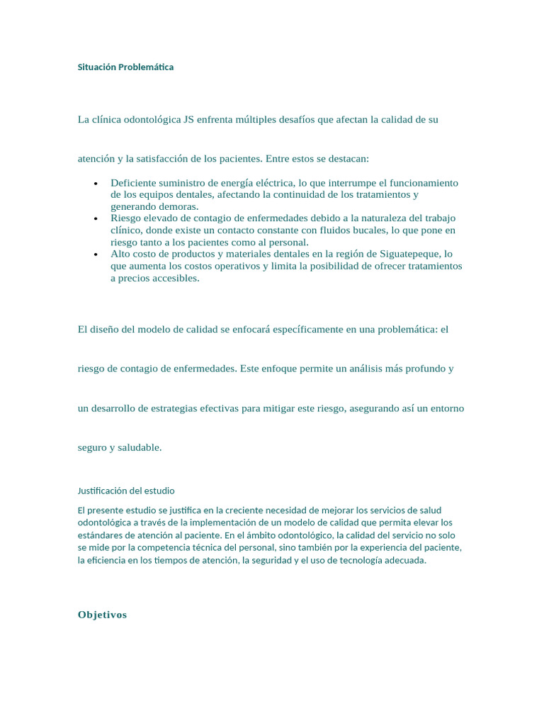 Situación Problemática | PDF | Calidad (comercial) | Sistema de manejo de calidad