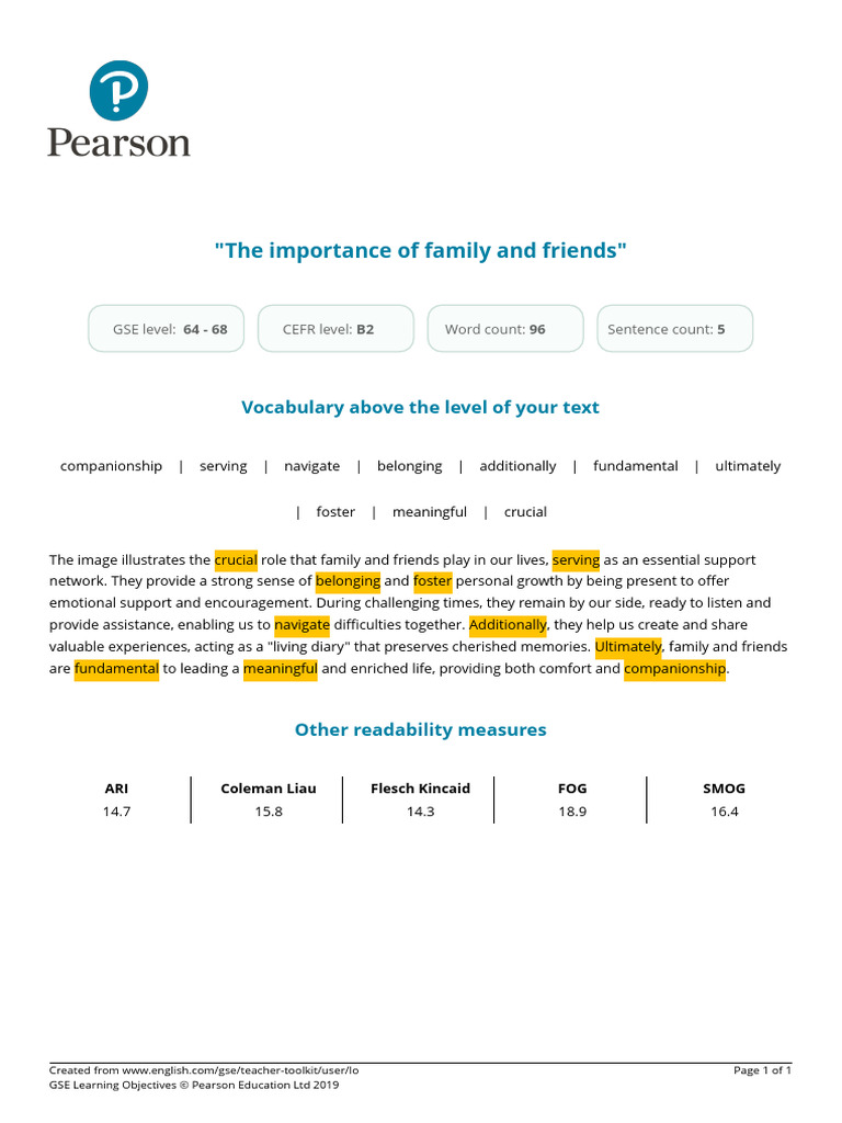 Importance of Family and Friends | PDF