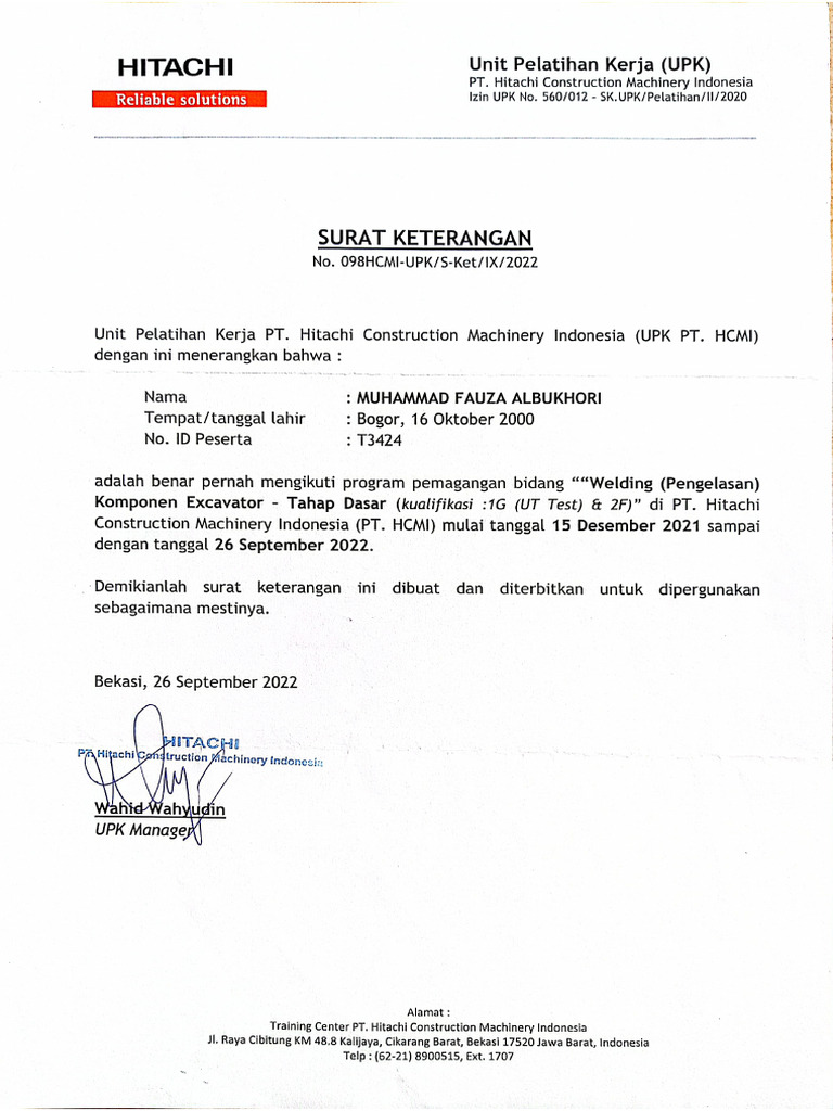 Paklaring HCMI | PDF