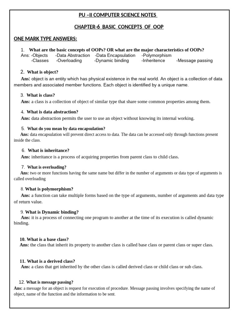 Basic Concepts of OOPs | PDF