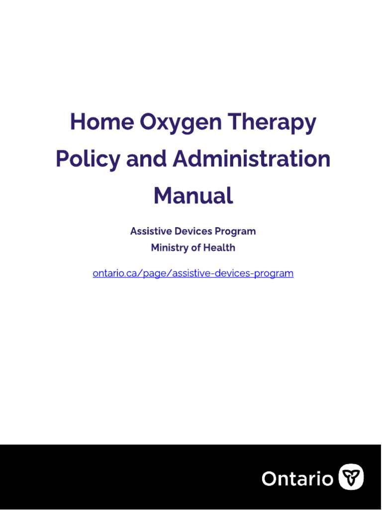 Moh Adp Policy and Administration Manual Home Oxygen en 2024-06-03 | PDF