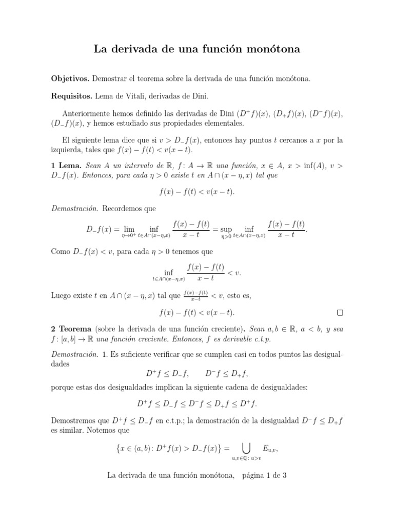 Derivative of Monotone Function Es | PDF | Objetos matemáticos | Lógica ...