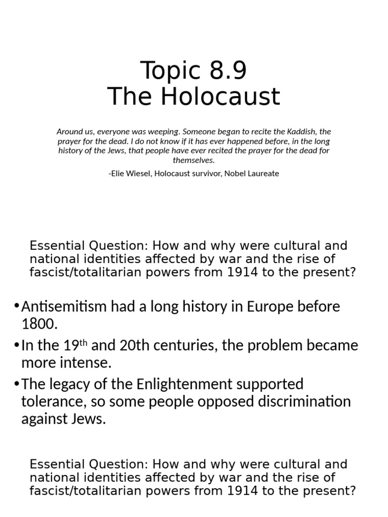 Topic 8.9 The Holocaust | PDF | Final Solution | The Holocaust