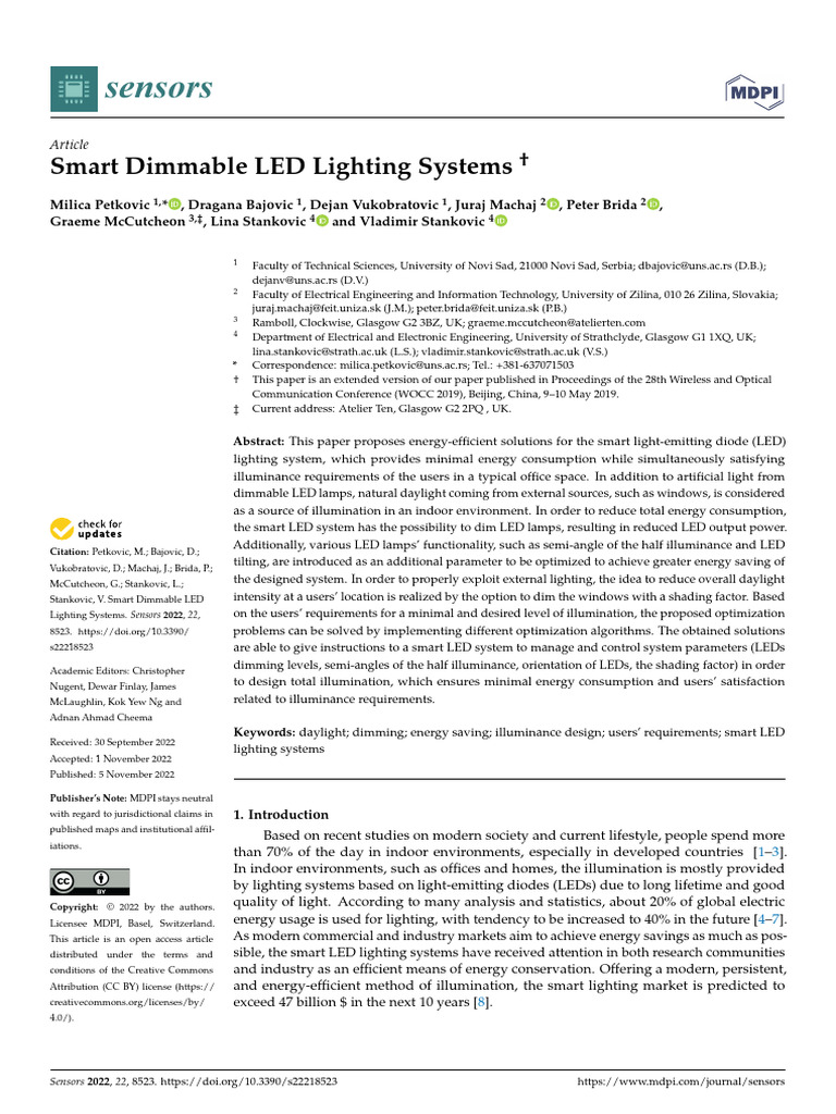 Smart Dimmable LED Lighting Systems | PDF | Lighting | Light Emitting Diode