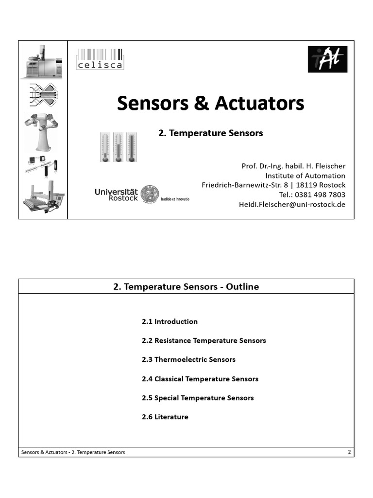 02 2024 S+a Temperature Sensors HANDOUT | PDF | Electrical Resistance ...