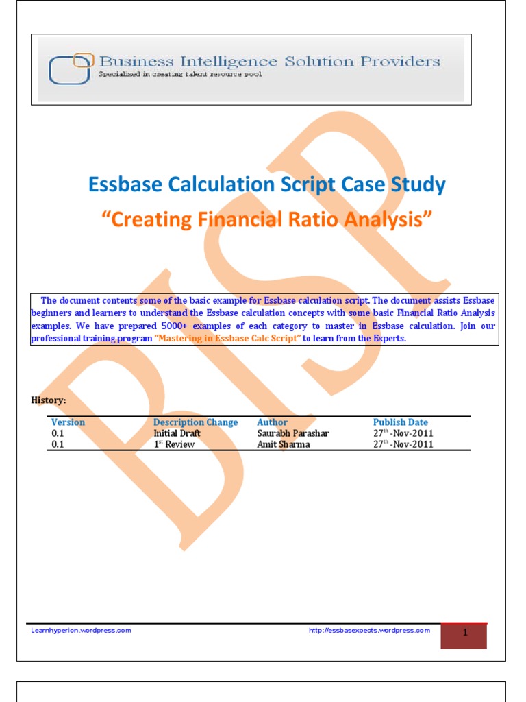 Essbase Calc Script | Download Free PDF | Dividend | Revenue