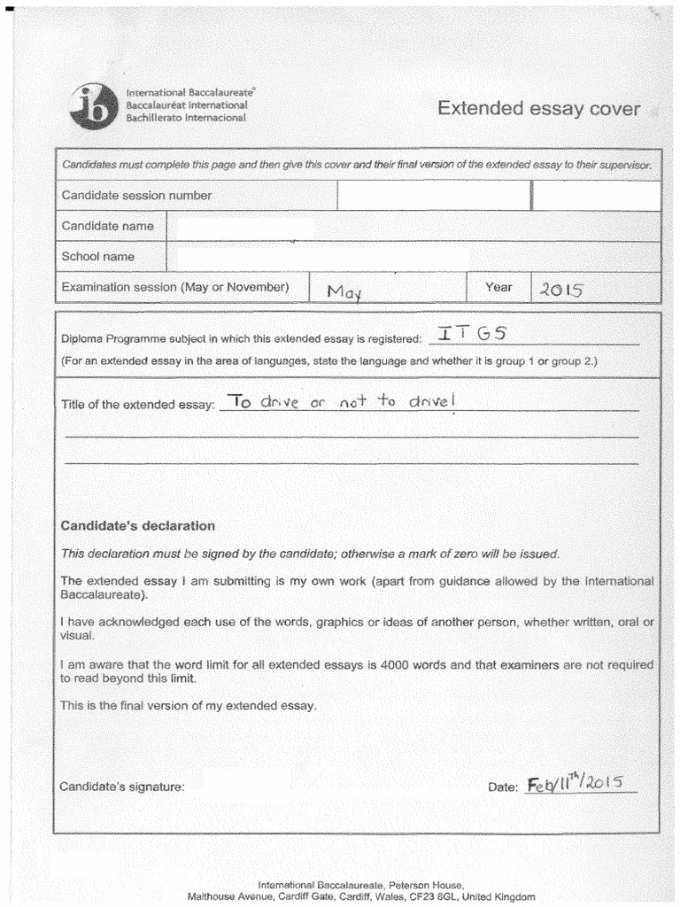 The ITGS Corrected Sample Extended Essay | PDF | Traffic Collision | Waymo