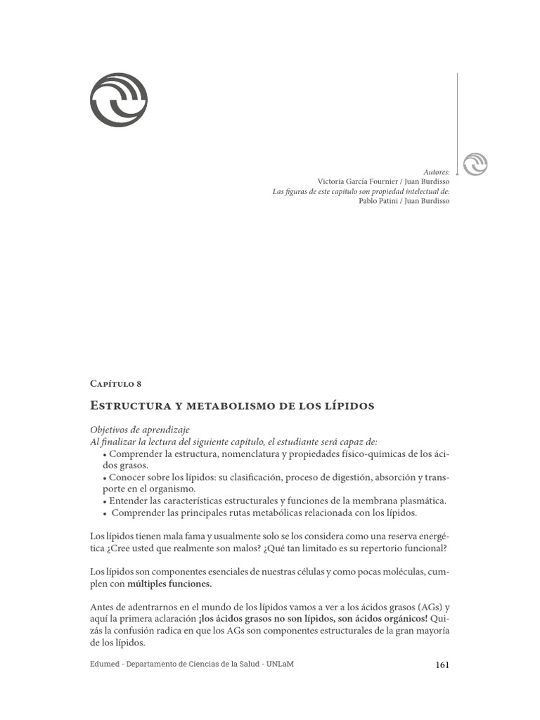 Capi Tulo 8 Estructura y Metabolismo de Los Li Pidos | PDF | Lípido | Dieta y nutrición