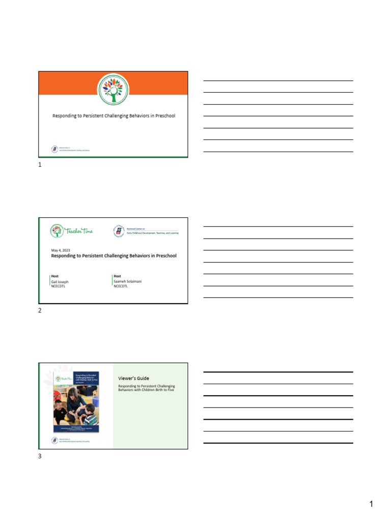 TT Responding Persistent Challenging Behavior Preschool Slides | PDF ...