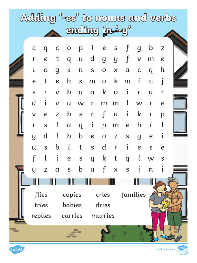 Word Search Adding Ies To y Words | PDF