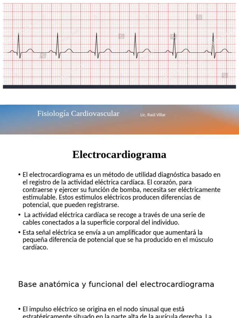 Fisiología Cardiovascular Clase III | PDF | Electrocardiografia | Corazón