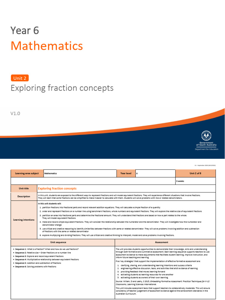 MATH_yr6_unit2_ExploringFractionConcepts | PDF | Mathematics ...