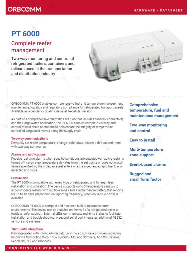 PT 6000 Reefer Management Solutions | PDF | Computer Engineering ...