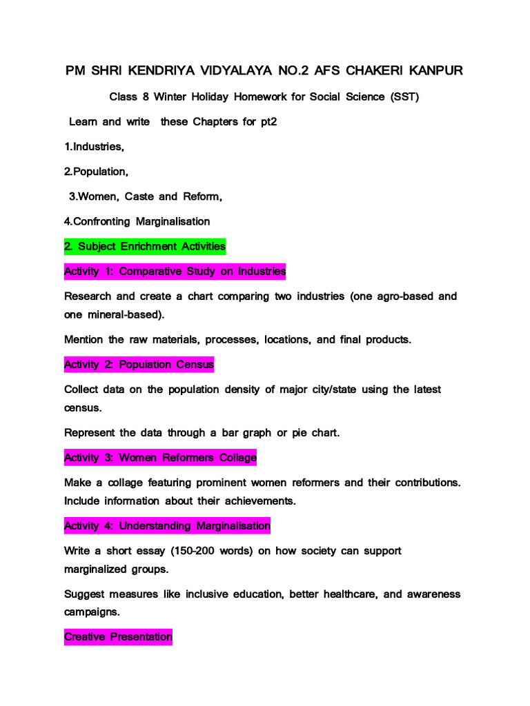 WINTER HHW 8TH CLASS SST 24-25-1 | PDF | Soil | Earth Sciences